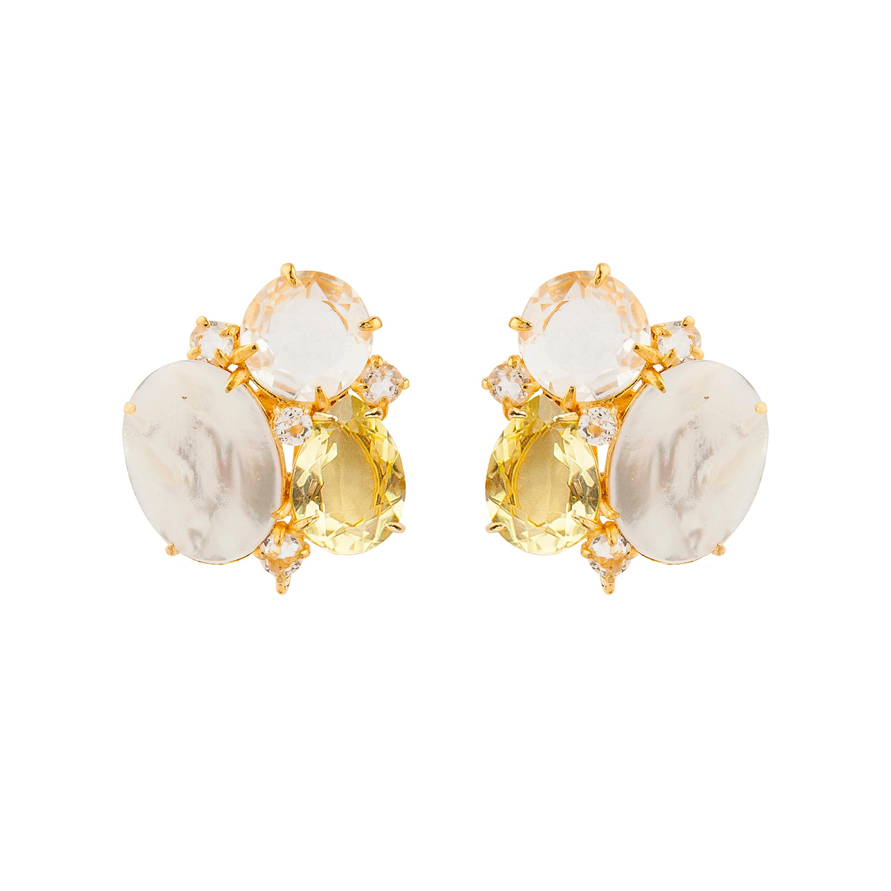 Sterling Silver Cluster Earrings (more colors) – Bounkit