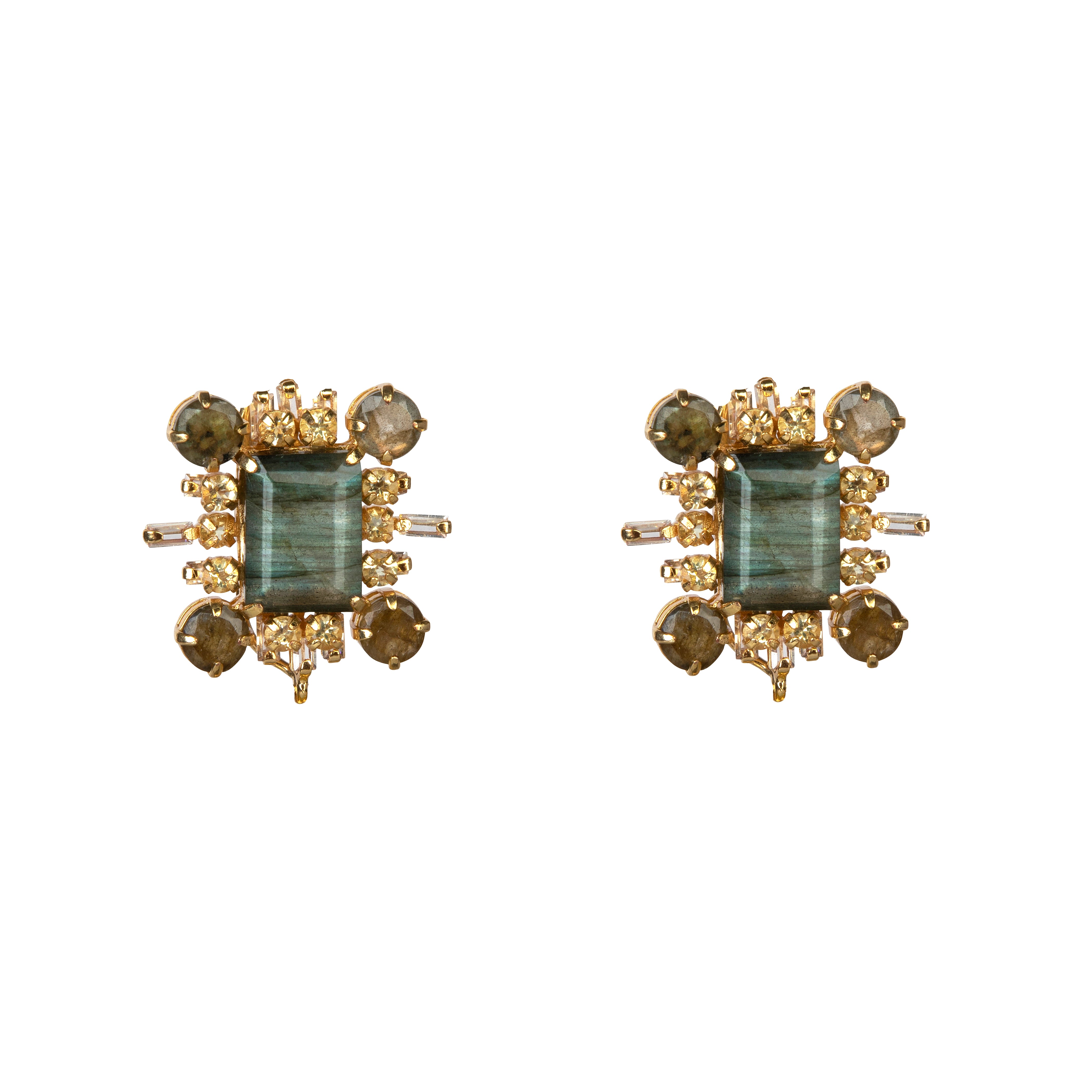 Bounkit Solara Earrings – Lemon Quartz and Labradorite Convertible Drop ...